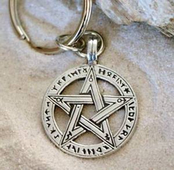 Pewter Pentagram Pagan Wiccan Pentacle With Ancient Runes - Etsy