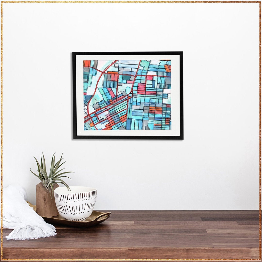 East Nashville Map Art, Farmhouse Decor, Boyfriend Gift, Tennessee Art ...