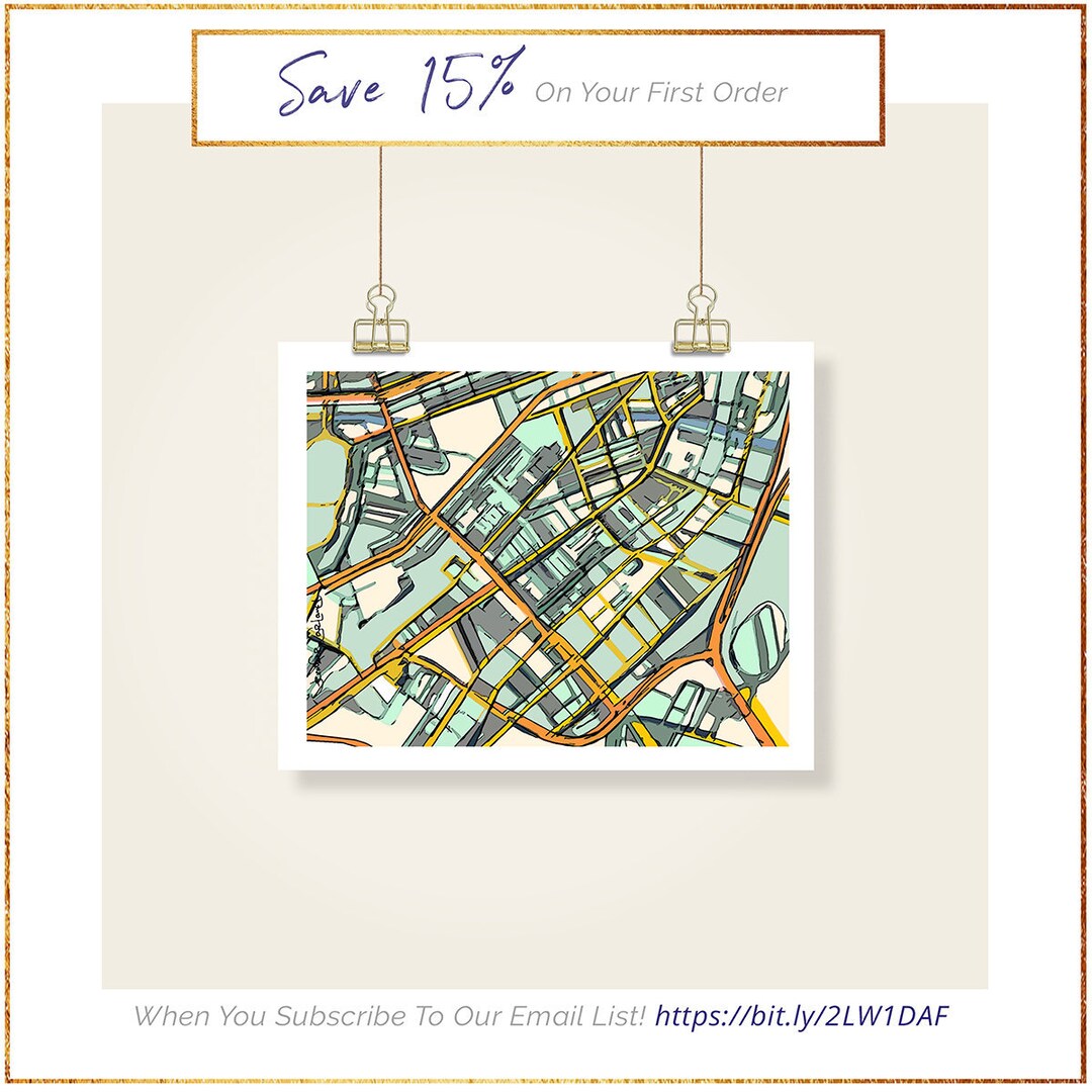 Boston South End Art Print, Boston Map, Housewarming Gift, Boston Home ...