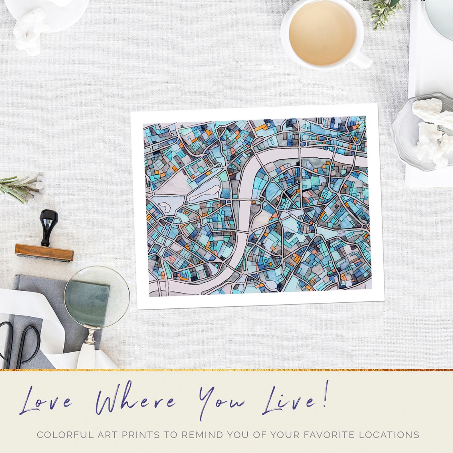 London Map, Abstract Wall Art, London City Maps, Travel Gifts, 11x14 ...