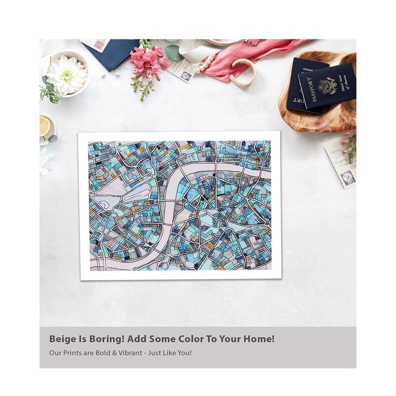 London Map Abstract Wall Art London City Maps Travel Gifts | Etsy