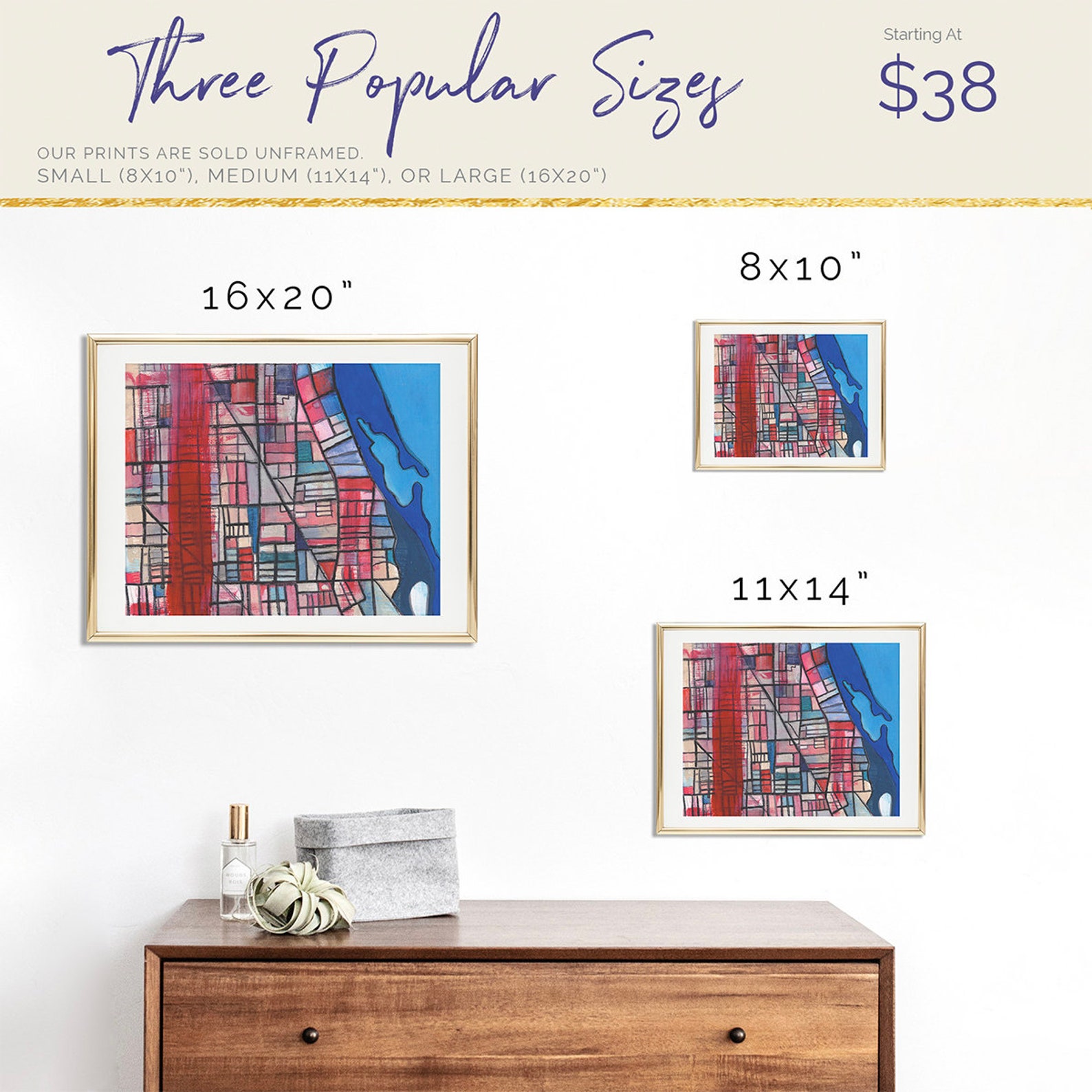 Chicago Map Lakeview Illinois Art Print Lakeview Art Print | Etsy