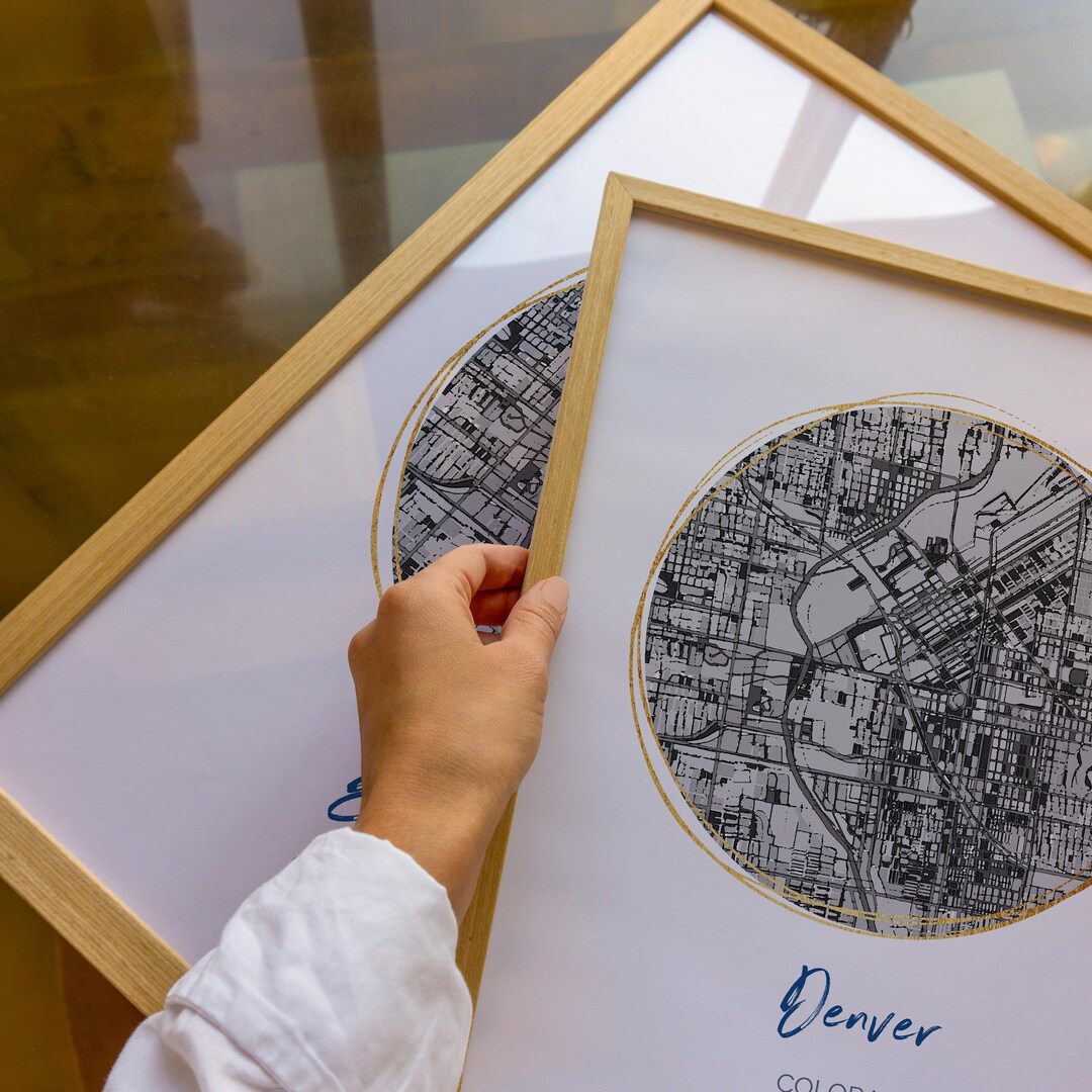 Denver CO Map Art. Digital Download -map Art | Denver Art Print ...