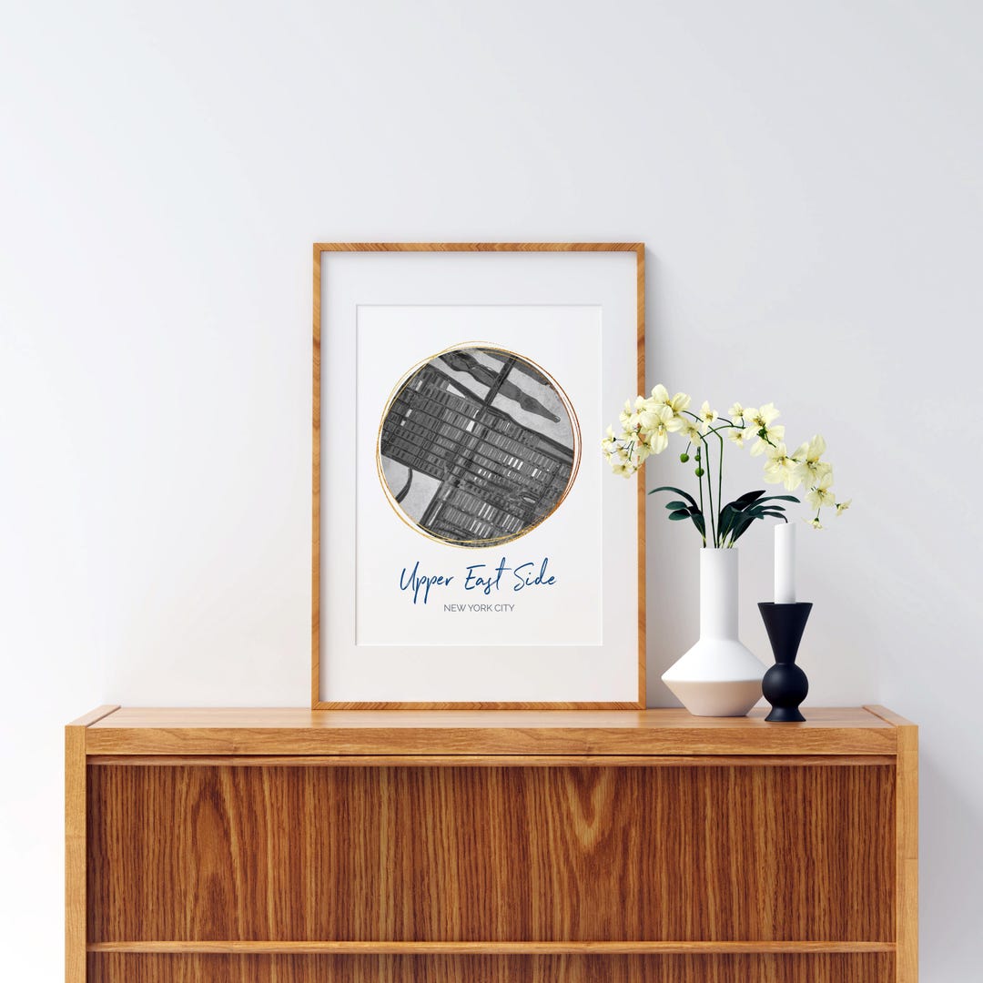 NYC - Upper East Side Map Art. Digital Download- Map Art | NYC Art ...