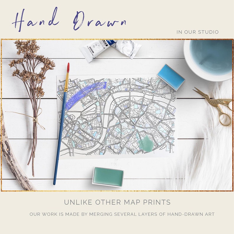 London Map, Abstract Wall Art, London City Maps, Travel Gifts, 11x14 ...