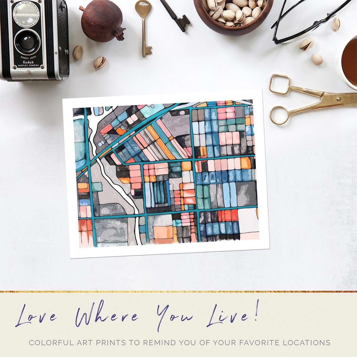 Bridgeport Chicago Art Print Chicago Map Wall Art Engagement | Etsy