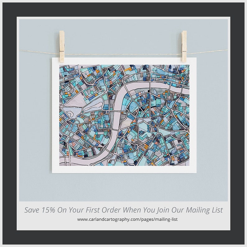 London Map Abstract Wall Art London City Maps Travel Gifts | Etsy