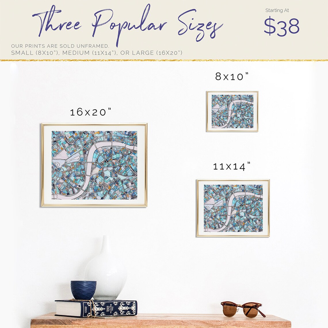 London Map Abstract Wall Art London City Maps Travel Gifts | Etsy