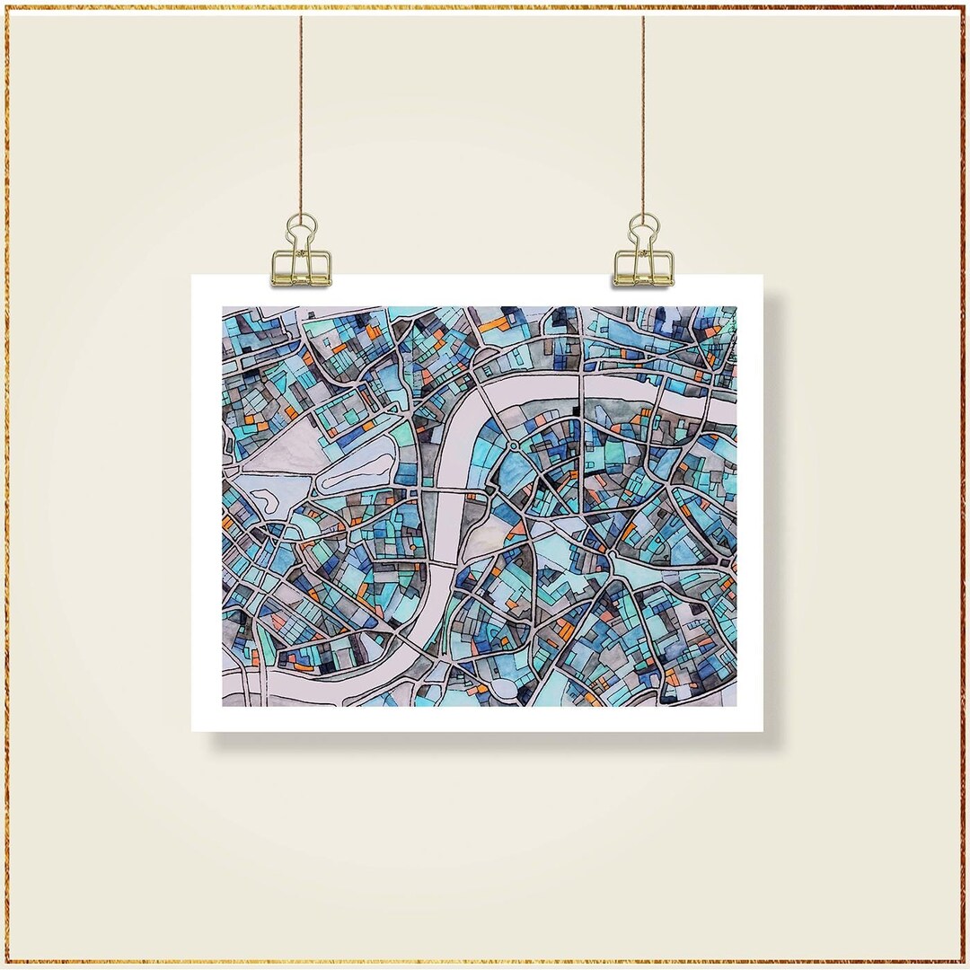 London Map, Abstract Wall Art, London City Maps, Travel Gifts, 11x14 ...