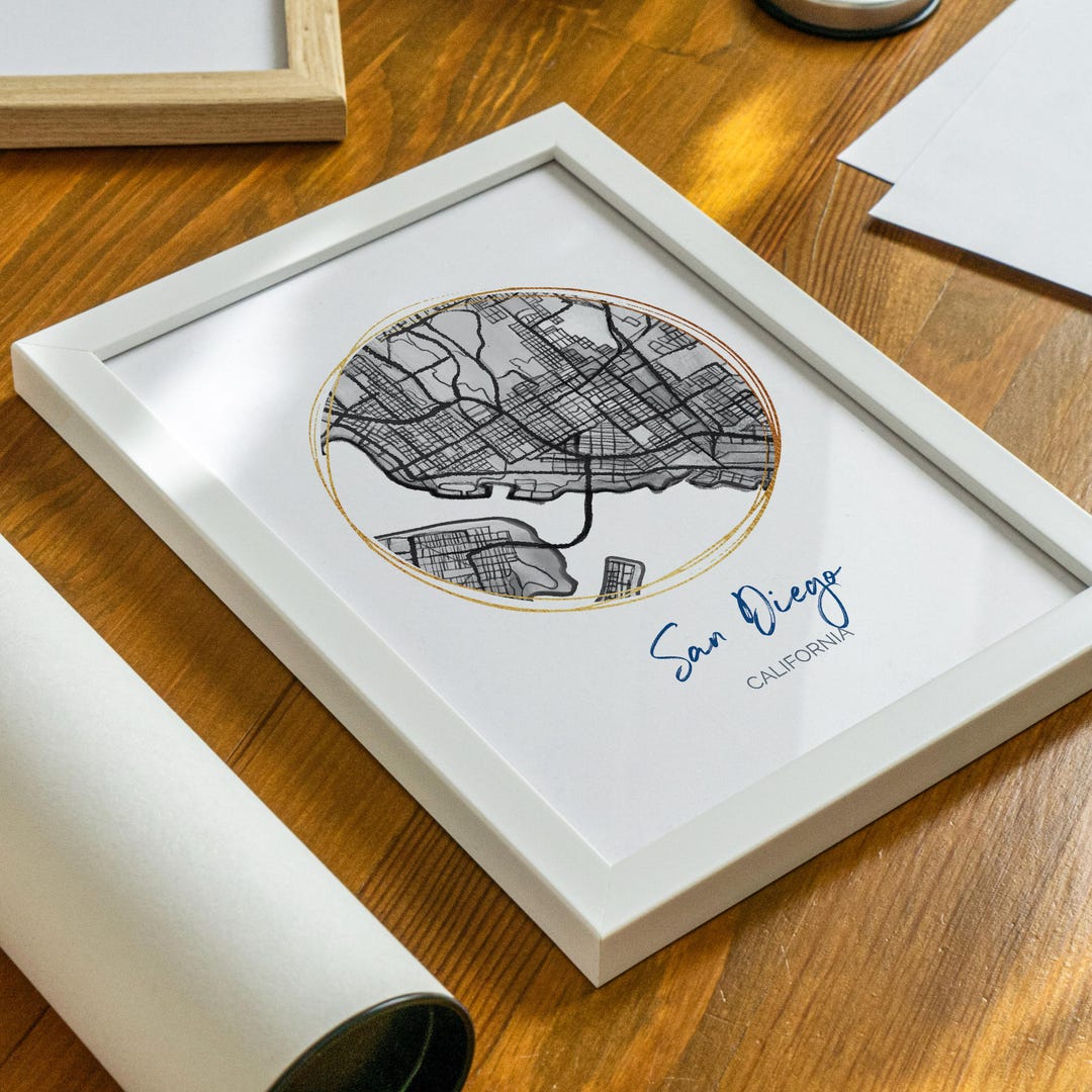 San Diego CA Map Art. Digital Download- Map Art | San Diego Art Print ...
