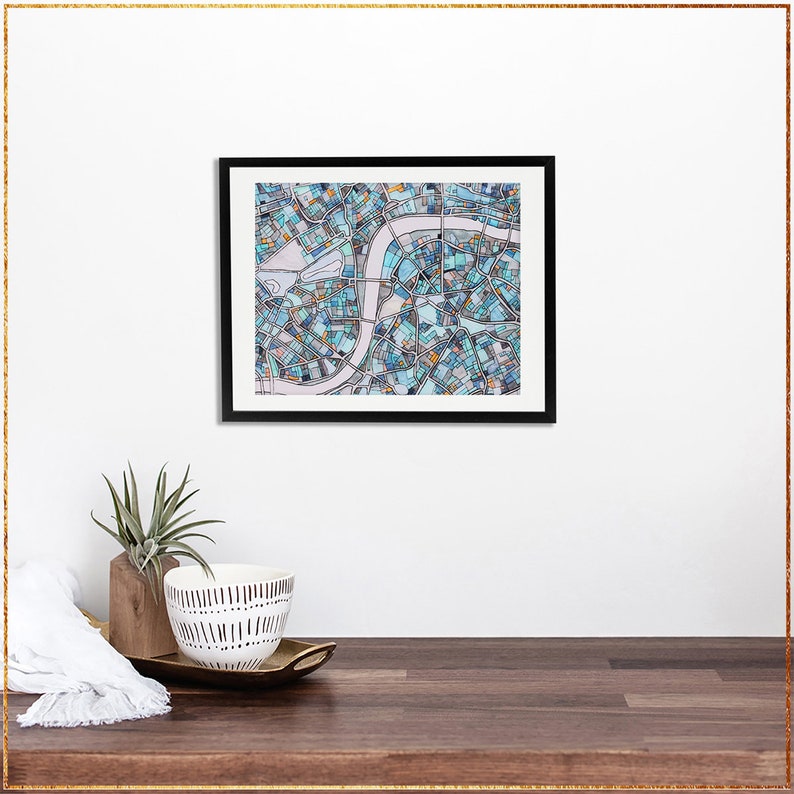 London Map, Abstract Wall Art, London City Maps, Travel Gifts, 11x14 ...