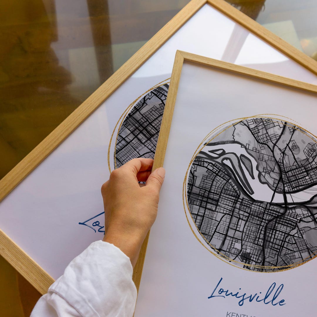 Louisville KY Map Art. Digital Download -map Art | Louisville Art Print ...