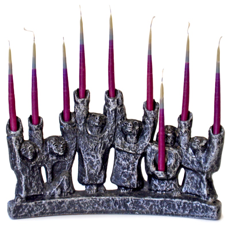 Vintage Brutalist Menorah Ellen Lord Maccabees Cast Metal Austin ...