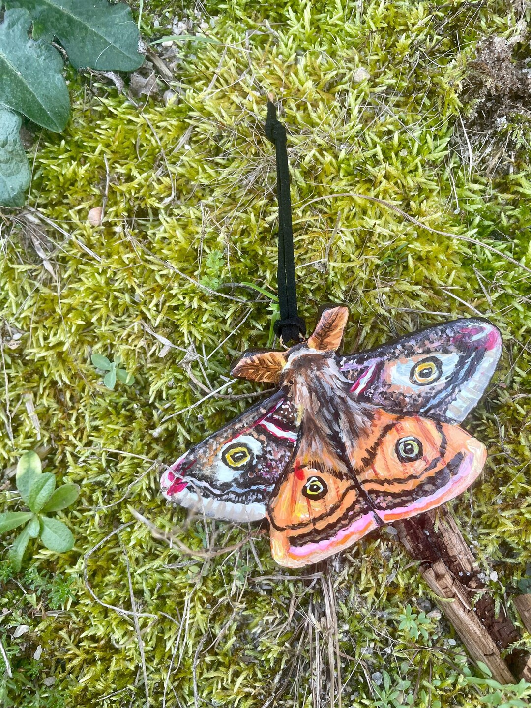 Emperor Moth Handmade Clay Ornament Wall Hanging Wall Art Cottagecore ...
