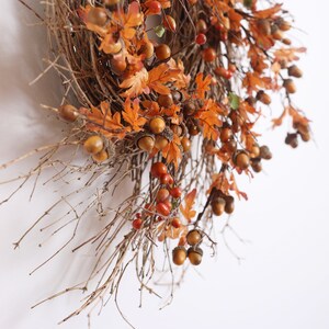 Acorn & Fall Leaves Front Door Twig Autumn Wreath - Available in Two ...