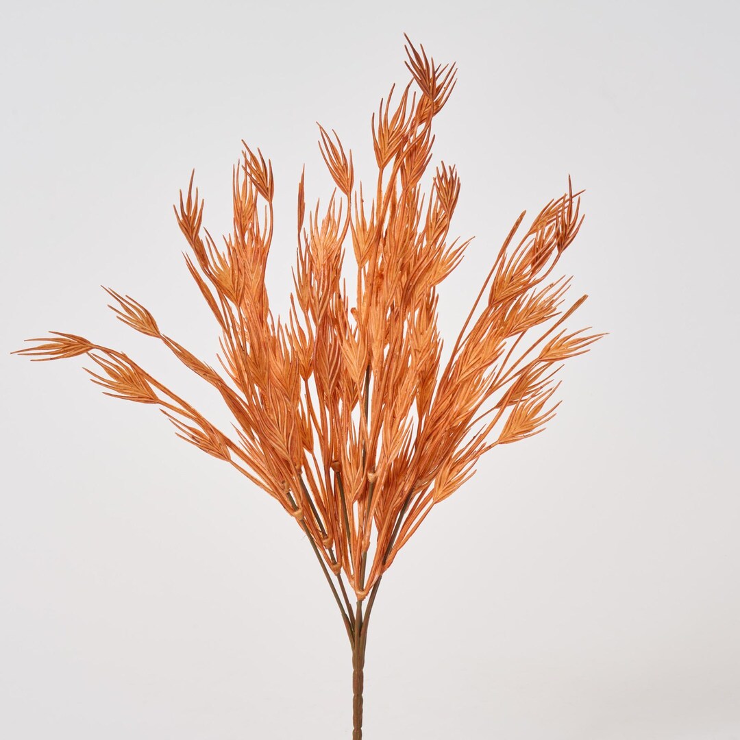 Autumn Peach Grass Bush Faux Fall Foliage Spray - 17" - Etsy