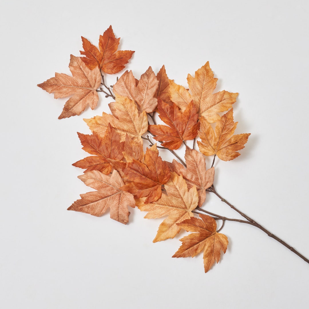 Cream or Brown Two-tone Maple Leaf Fall Foliage Branch Spray - 35" - Etsy