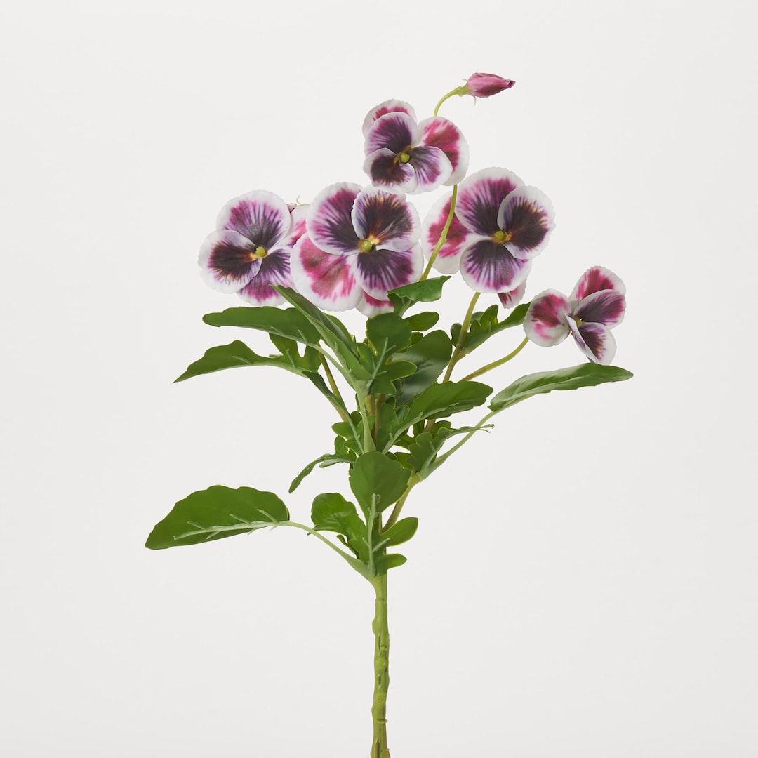 Fuchsia Pink Faux Floral Silk Pansy Spray With Wired Stems - 15" - Etsy