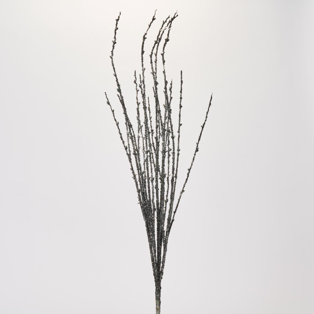 Large Iced Black Glitter Twig Faux Halloween Branch Stem - 35" - Etsy