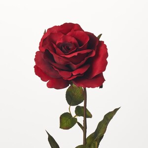 Red Queen Rose Bloom Single Long Stem Faux Floral Spray - 28" - Etsy