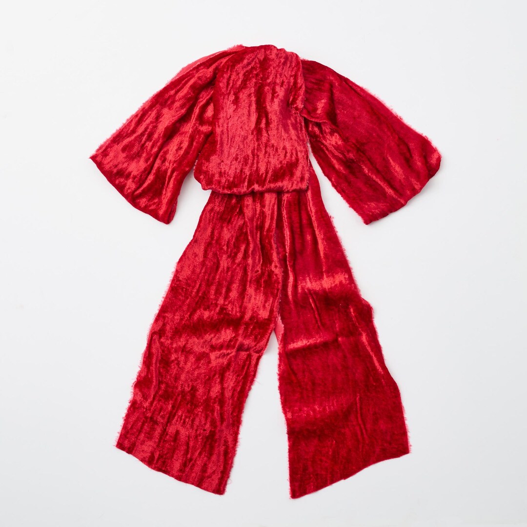 Large Burgundy Red Raw Edge Silk Velvet Lux Drape Loop Bow - Etsy