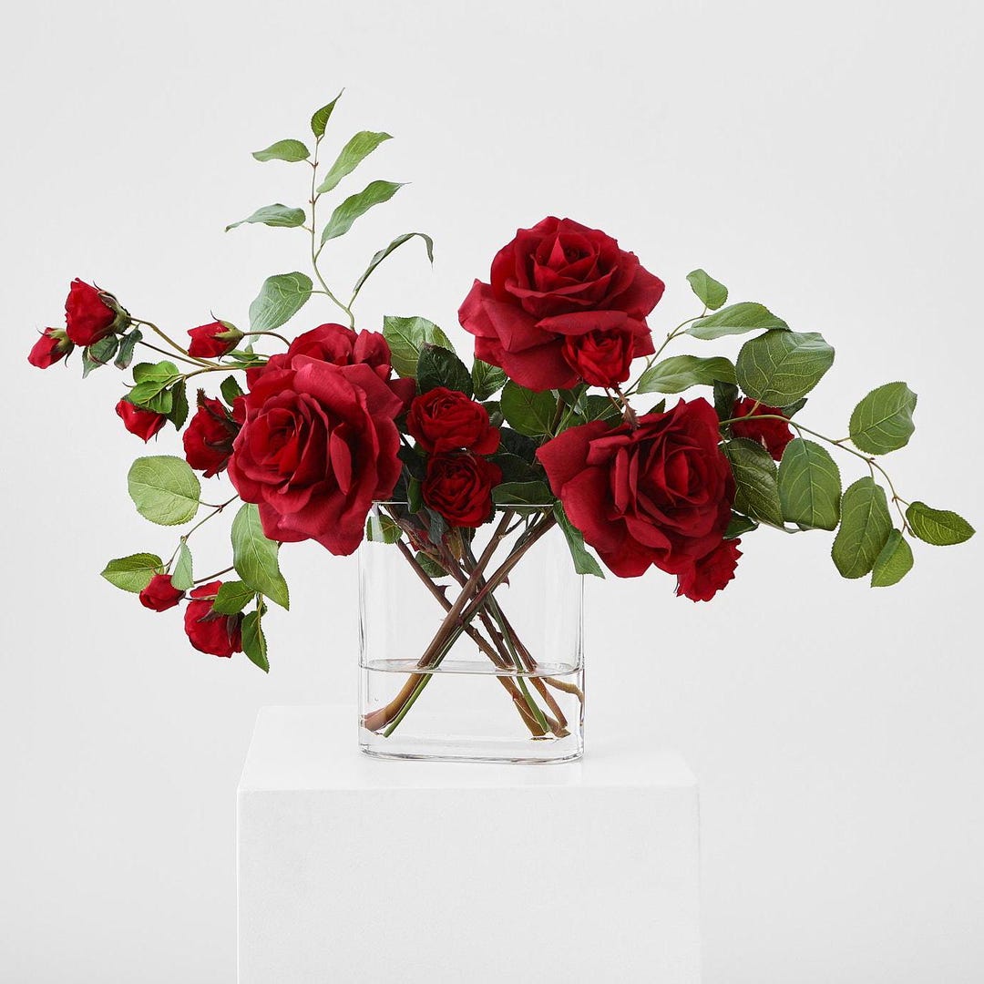 Secret Garden of Love - Large Real Touch Deep Red Vining Mini Rose in ...