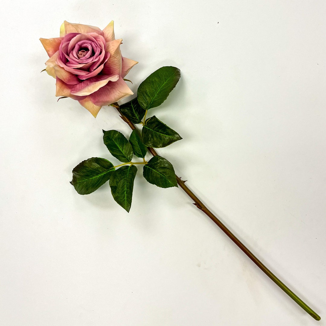 Lavender Pink Open Dutchess Rose Bloom Short Faux Floral Stem - 21" - Etsy