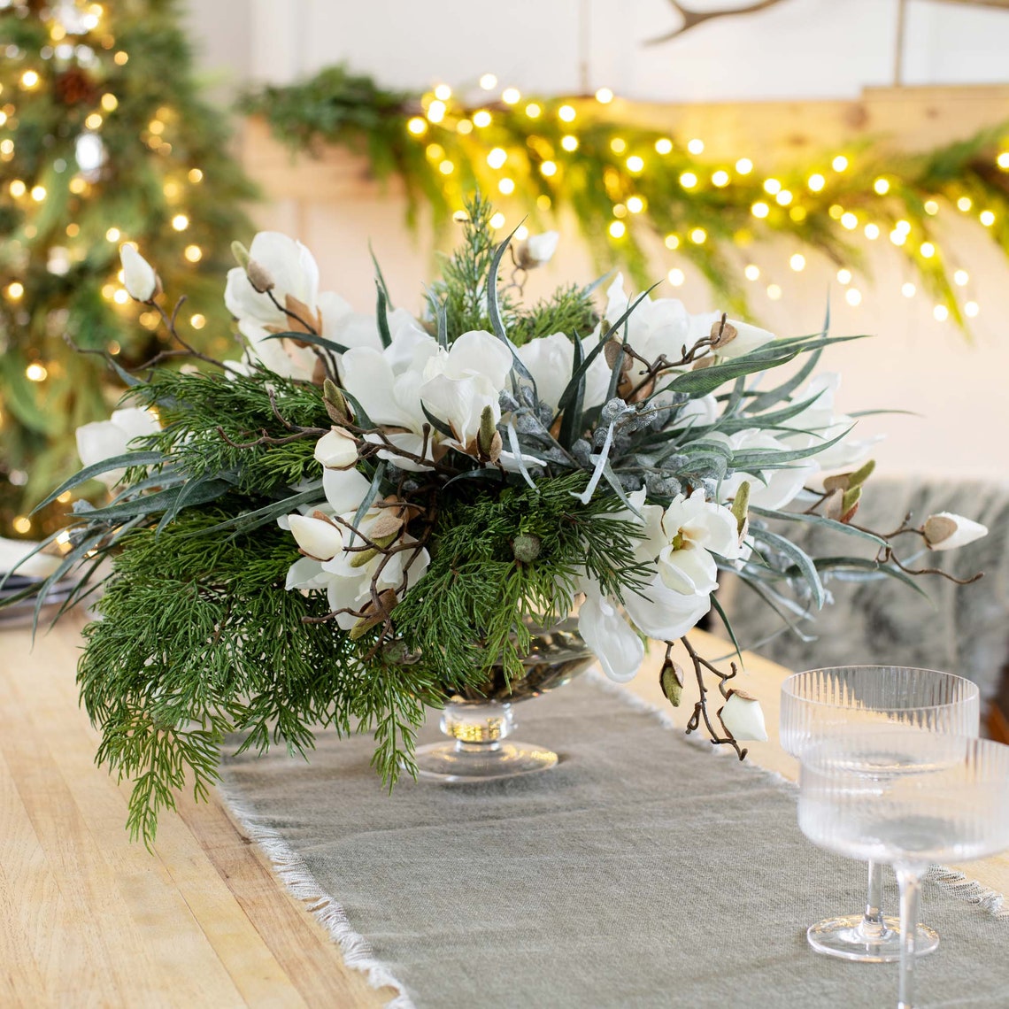 Winter Elegance Real Touch Draped Juniper Eucalyptus Pods - Etsy