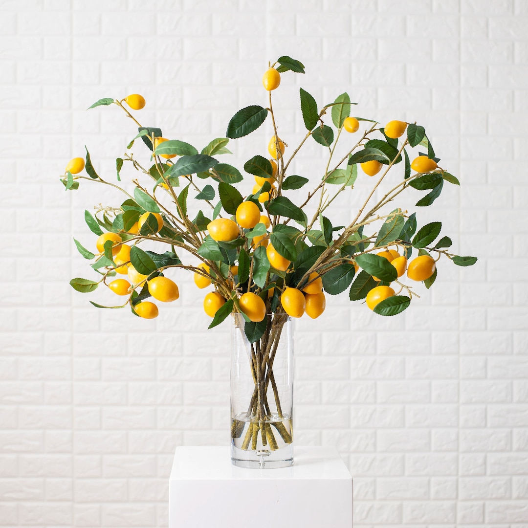 Meyer Lemon Tree Branches in Illusion Water Everyday Spring Arrangement ...