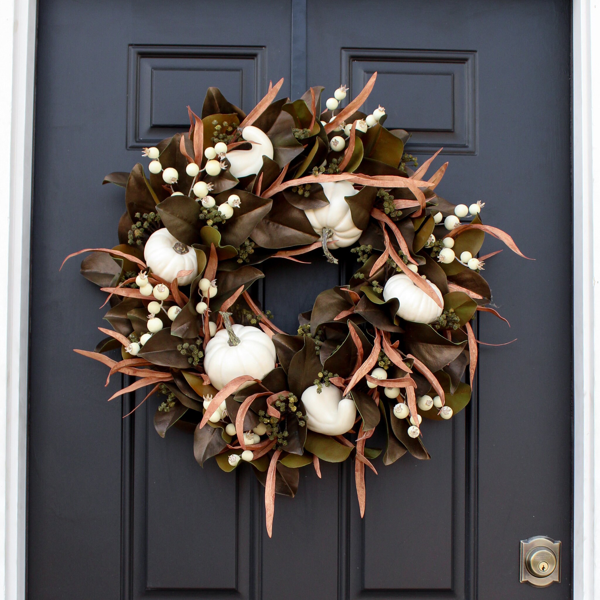 pumpkin door decor mini harvest wreath Mini Fall wreath fall color ...