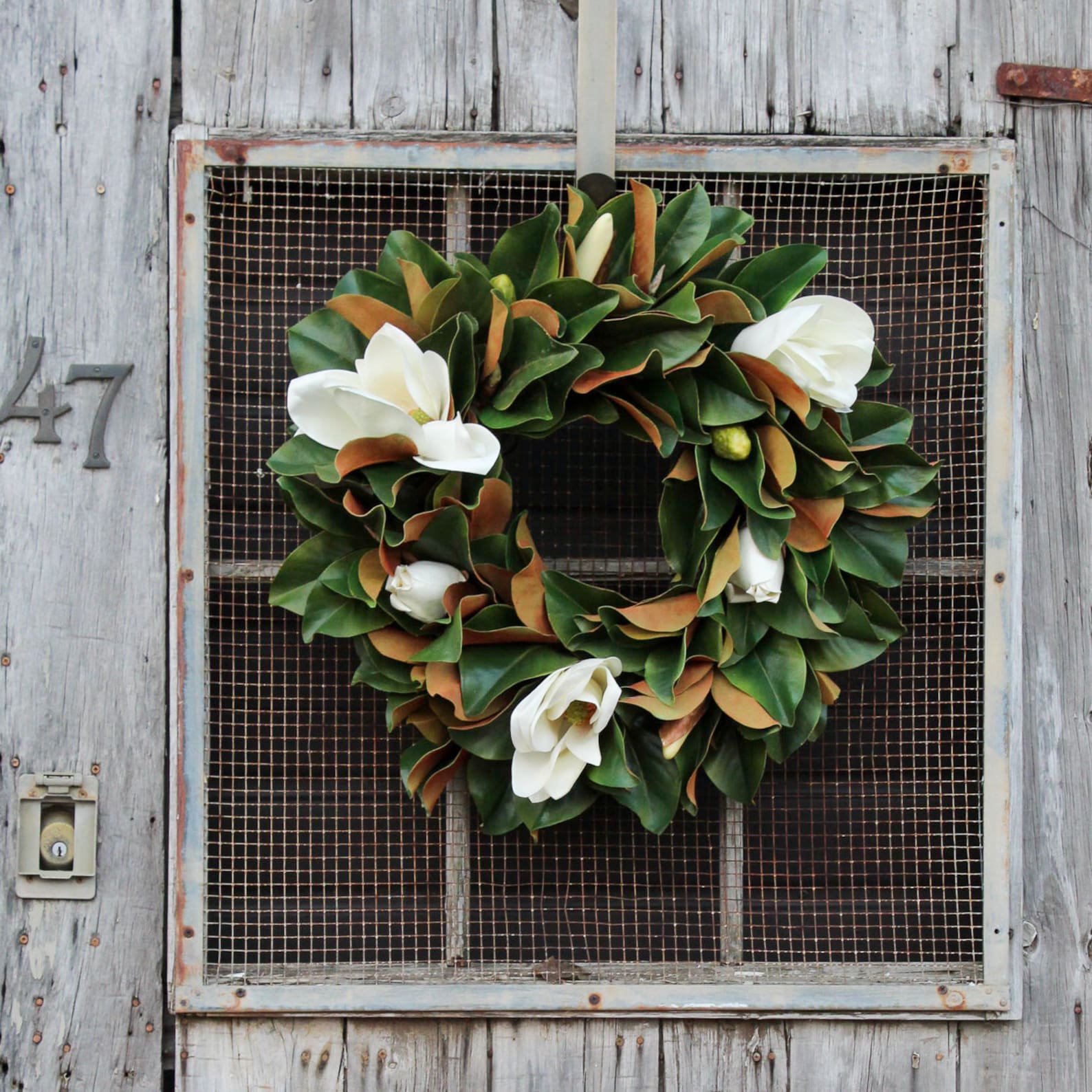 Classic Real Touch White Magnolia All Seasons Front Door - Etsy