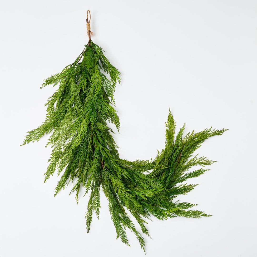 Draping Real Touch Lebanon Cedar Garland Dripping Winter Greenery ...