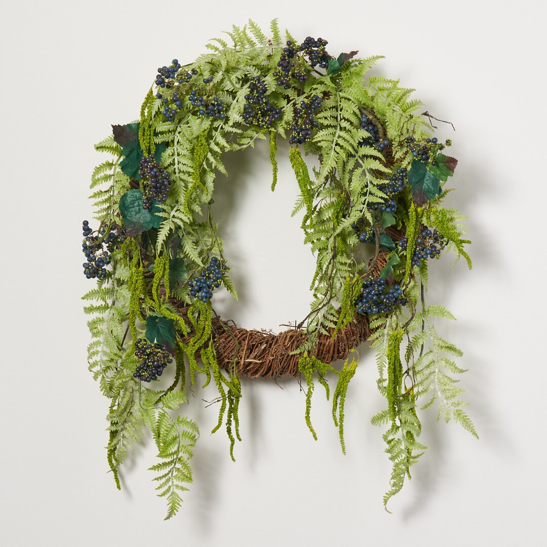 Fern Gulley - Draping Fern, Vining Amaranthus, and Berry Mixed Greenery ...