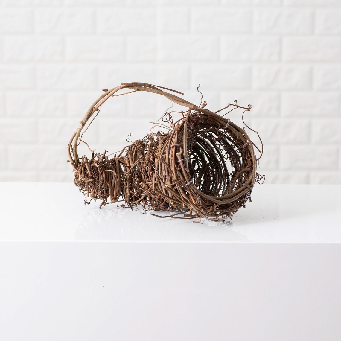 Natural Grapevine Cornucopia Basket With Handle Thanksgiving Fall Decor ...