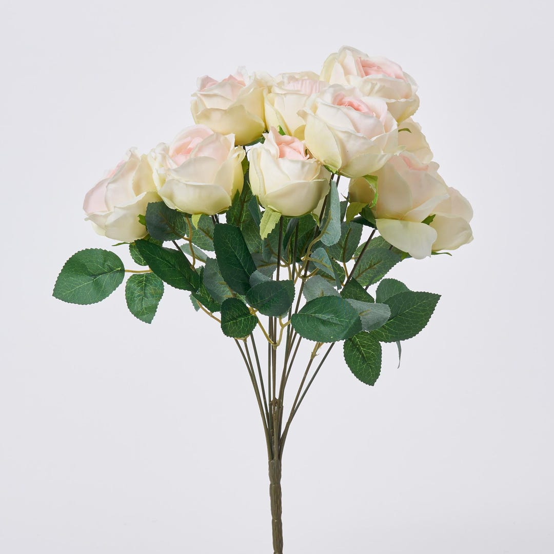 Light Pink Silk Sweetheart Eden Rose Blooms Bush Stem Bouquet - 18" - Etsy