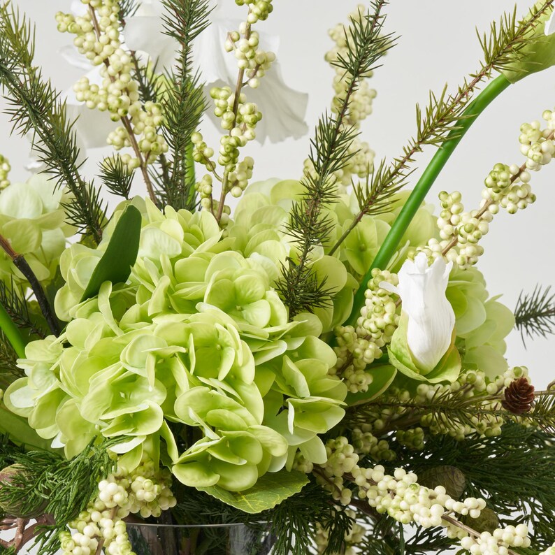Wintergreen Wonder - Real Touch Green Hydrangea, White Iris, Green ...