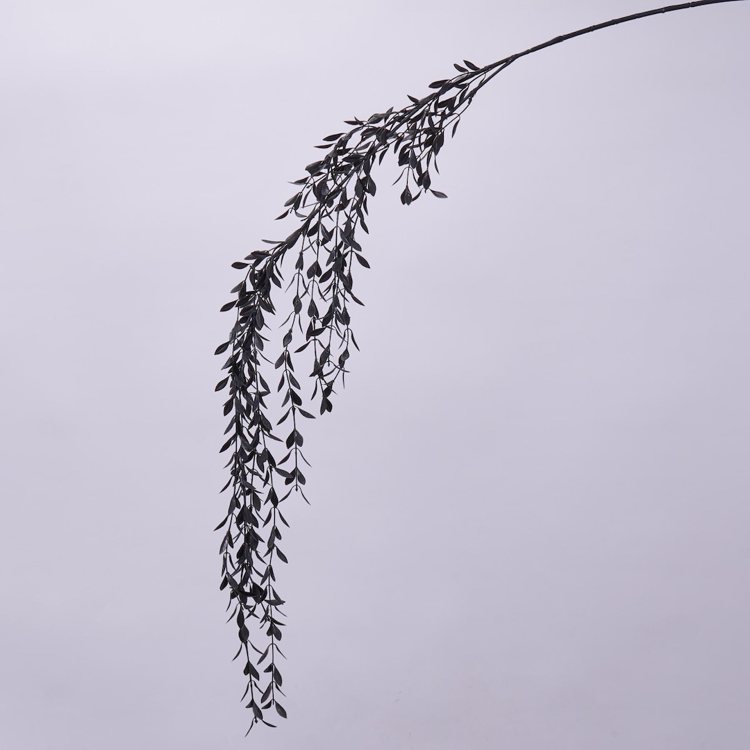 Wispy Black Willow Faux Leaf Foliage Hanger Spray - 53" - Etsy
