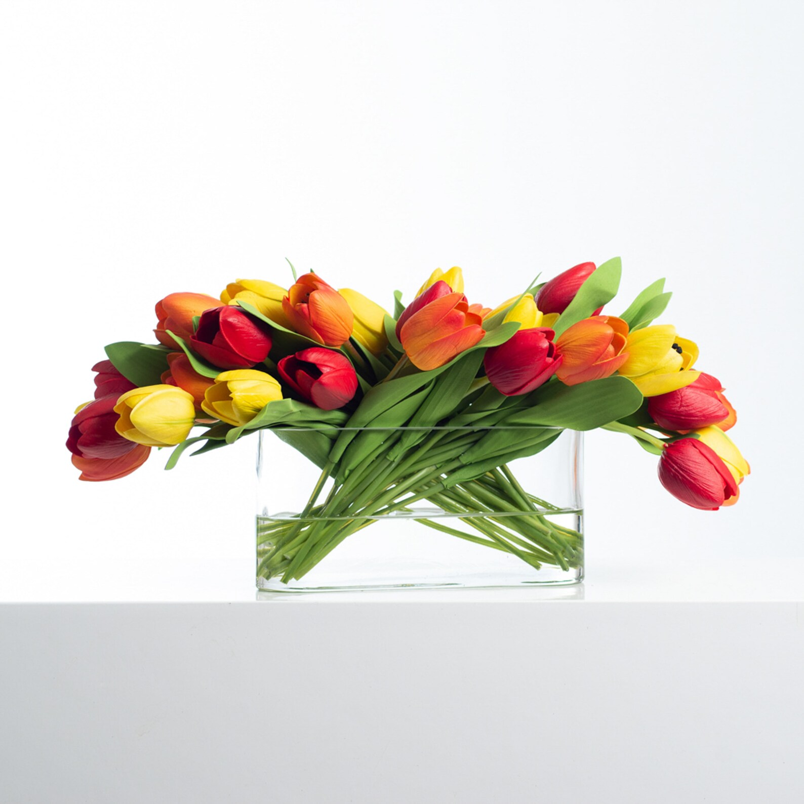 Real Touch Orange Yellow & Red Mixed Tulip Spring Summer Faux - Etsy