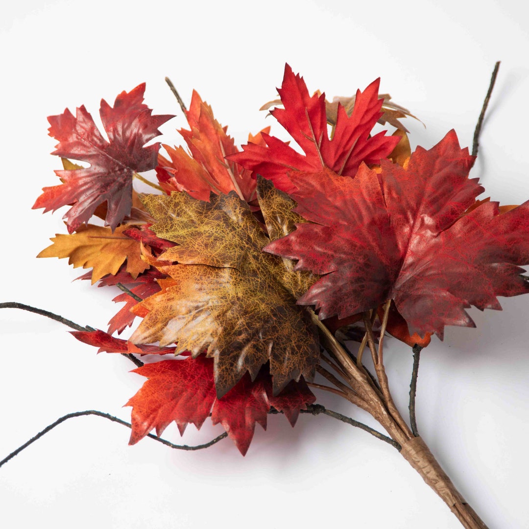 Autumn Burgundy Faux Fall Maple Leaf Bundle - 22" - Etsy