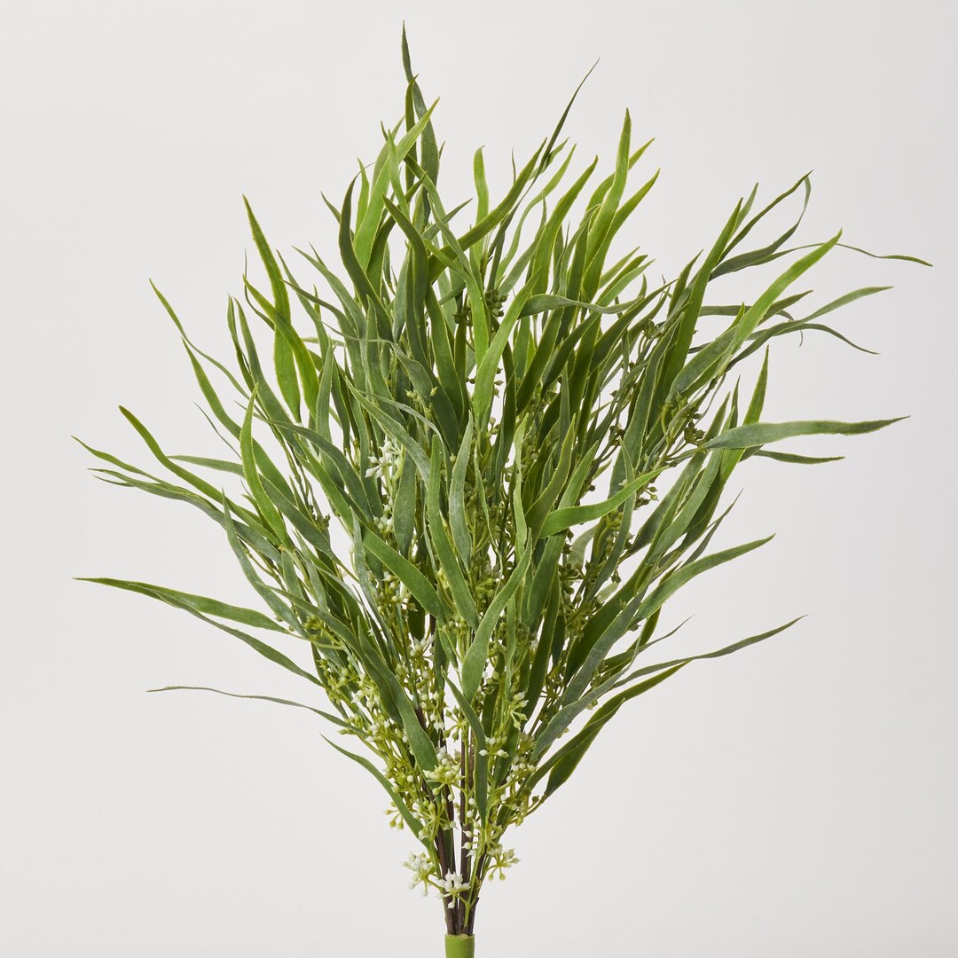 Wispy Green Seeded Willow Leaf Foliage Faux Everyday Greenery Bush ...