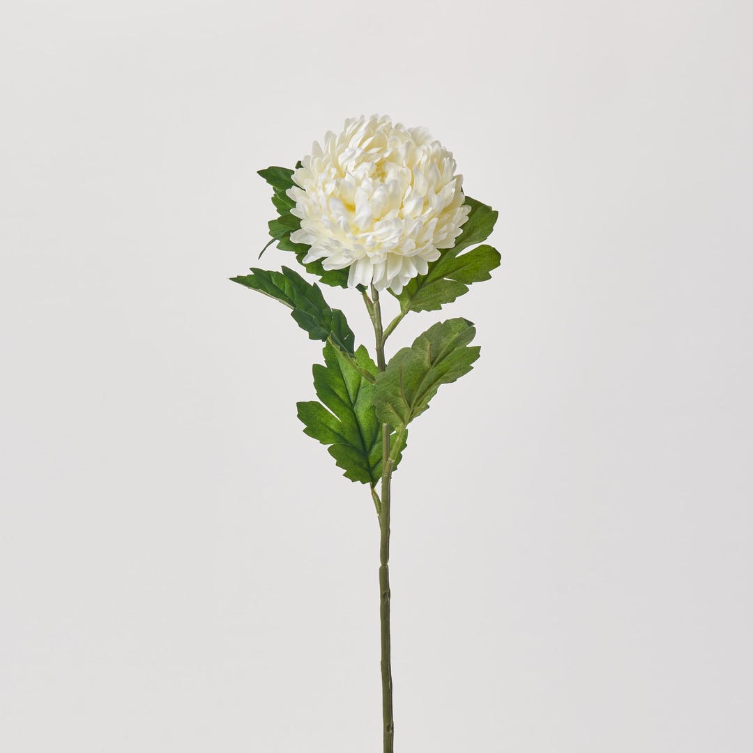 White Mum Spray Single Bloom Floral Stem - 23" - Etsy