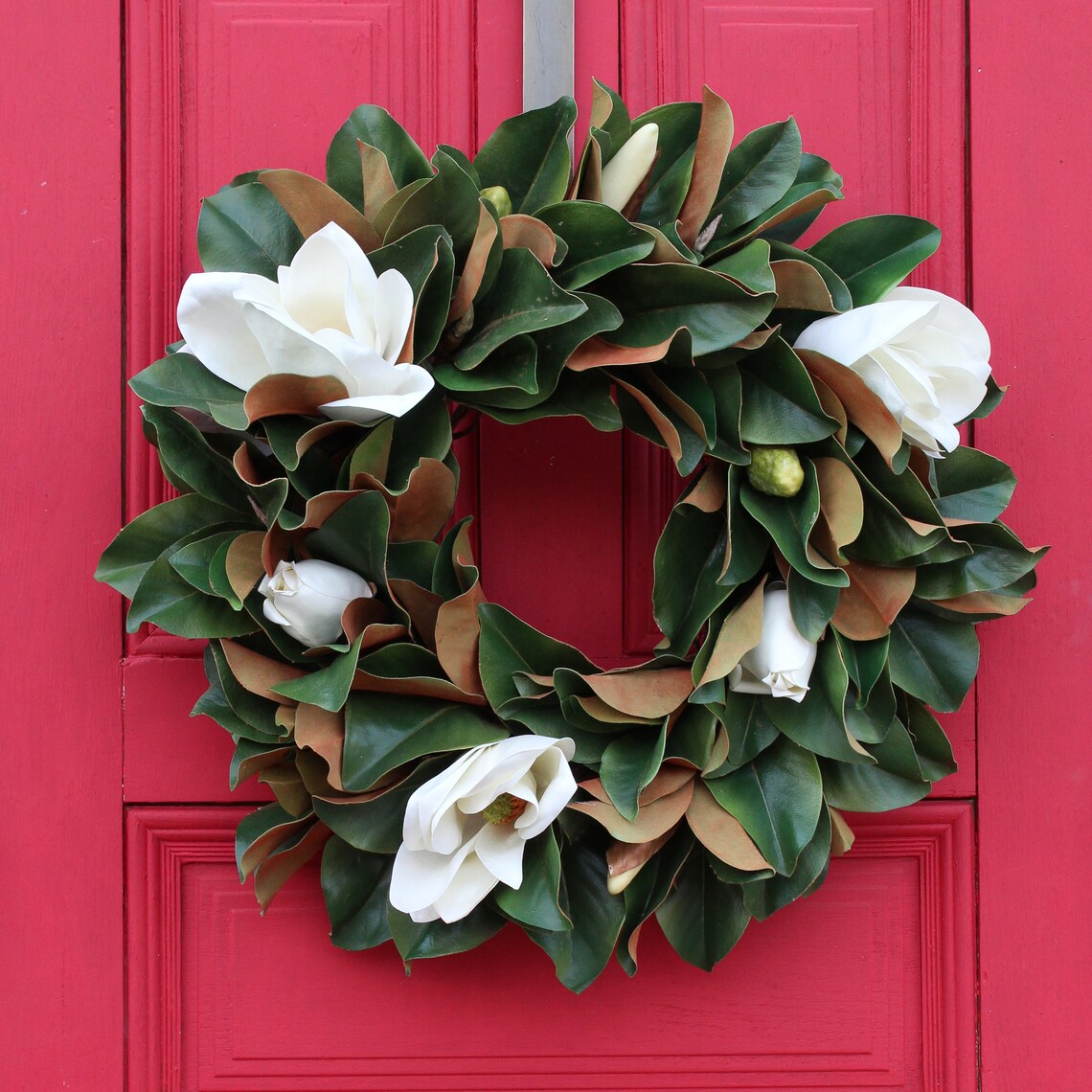 Classic Real Touch White Magnolia All Seasons Front Door - Etsy