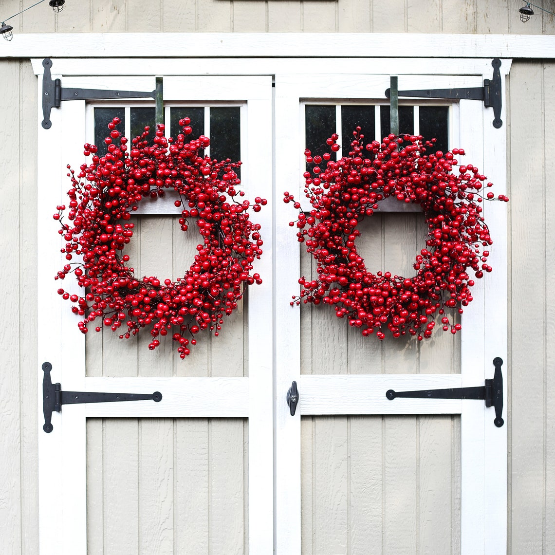 Waterproof Red Berry Front Door Christmas Wreath 24" - Etsy