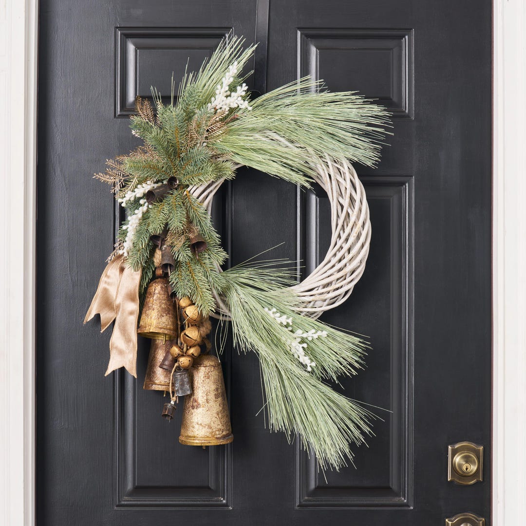 Merry Bells Keep Ringing Front Door Christmas Wreath Holiday Wall Decor ...