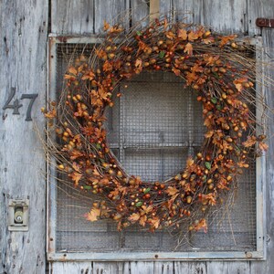 Acorn & Fall Leaves Front Door Twig Autumn Wreath - Available in Two ...