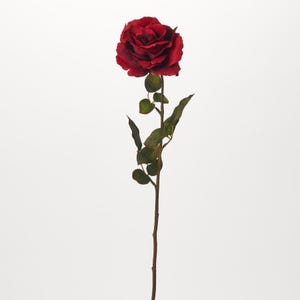 Red Queen Rose Bloom Single Long Stem Faux Floral Spray - 28" - Etsy