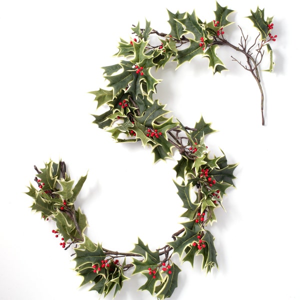 Holly and Berries Garland - Etsy