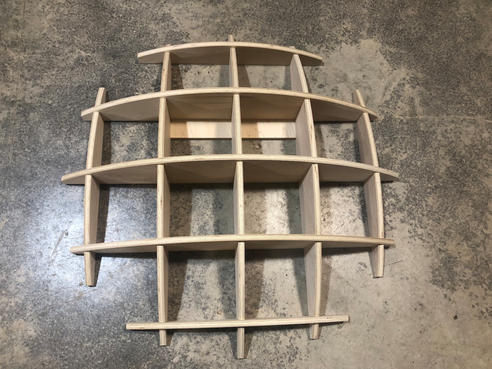 Modular Paintable Wooden Wall Shelf, Sphere Bookcase, Hanging Geometric ...