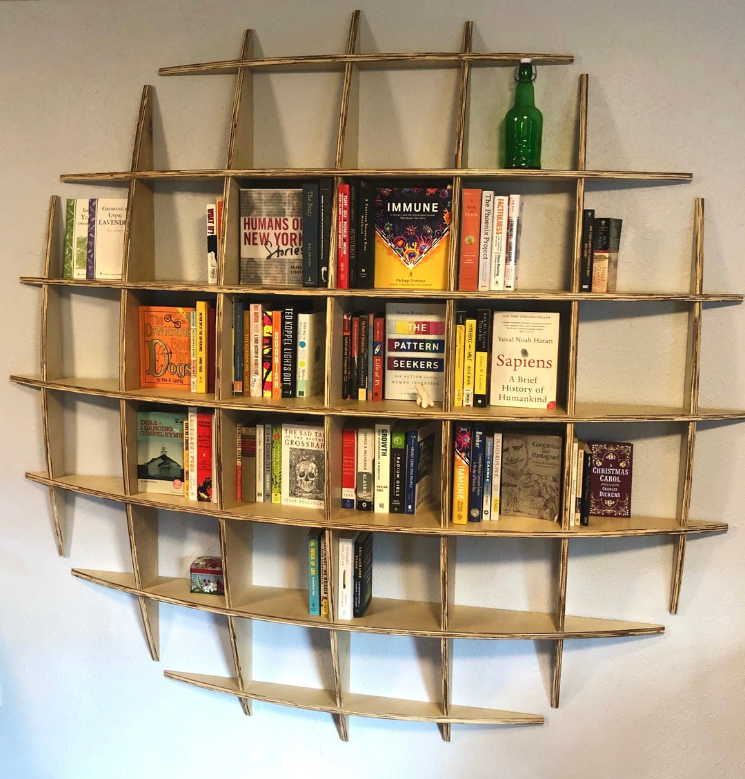 Parametric Wall Shelf, Hanging Bookcase, Large Wood Shelves Bookshelf ...