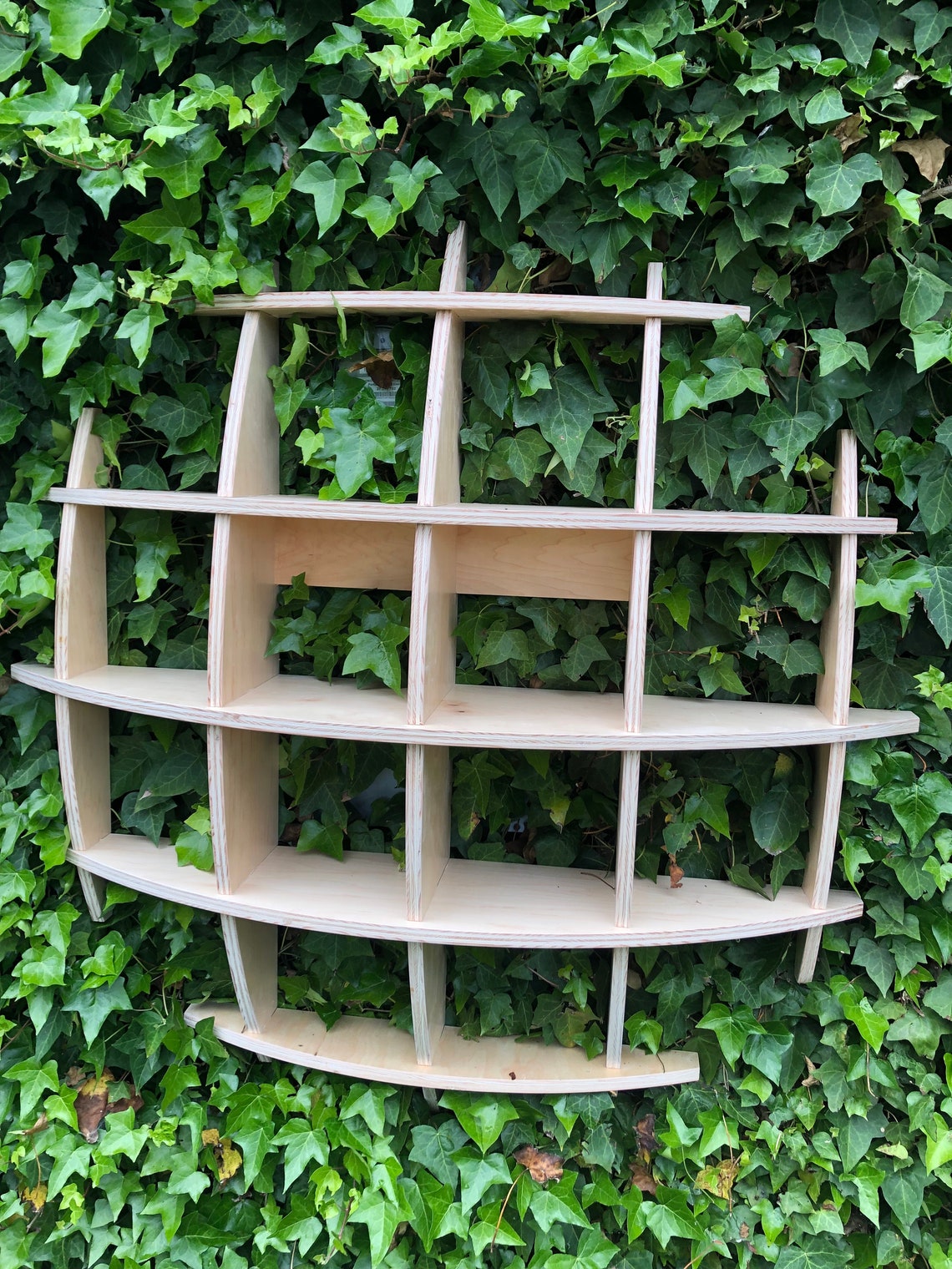 Modular Paintable Wooden Wall Shelf, Sphere Bookcase, Hanging Geometric ...